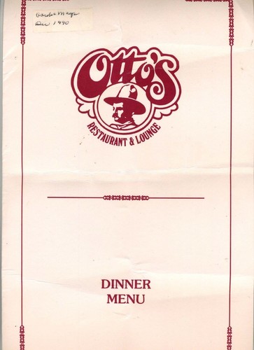 Otto's Restaurant & Lounge Menu Grand Junction Colorado 1990 | eBay