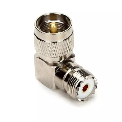 UHF Female SO-239 to UHF Male PL-259 Right Angle 90° RF Adapter ...