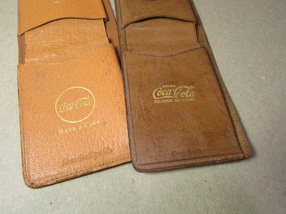 2 Vintage Coca Cola Leather Wallets Genuine Pigskin | eBay