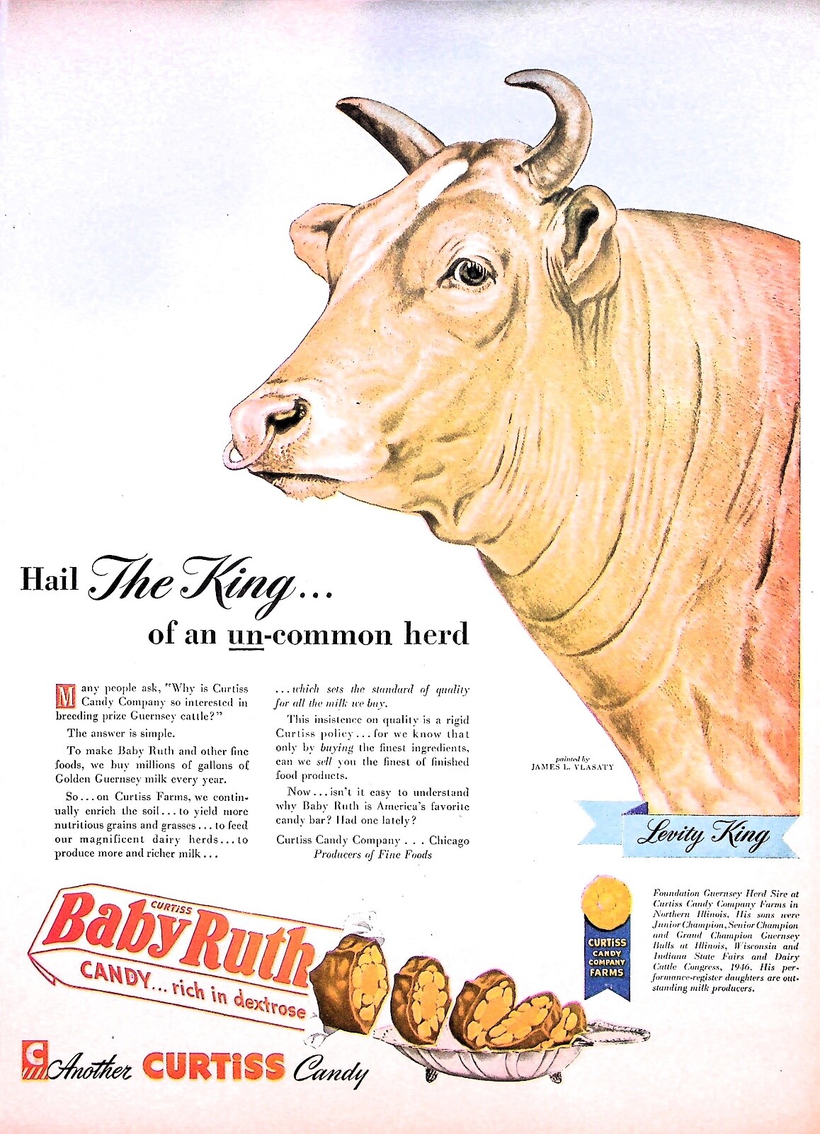 Original Baby Ruth Ad: The King of an Uncommon Herd; Bull | eBay