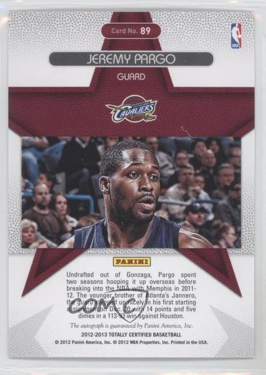 2012-13 Totally Certified Rookie Roll Call Red /199 Jeremy Pargo #89 ...