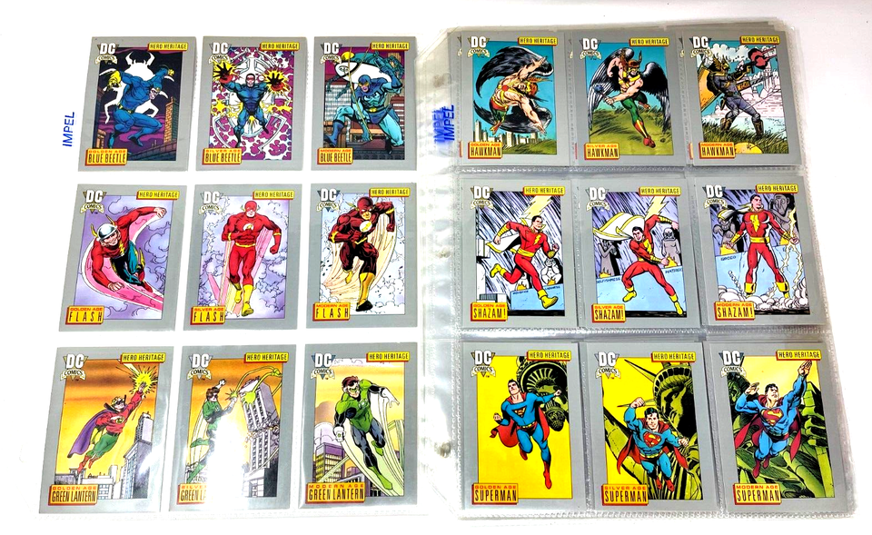 1992 Series 1 DC Comics Complete Card Set of 180 1991 Impel + All 10 ...