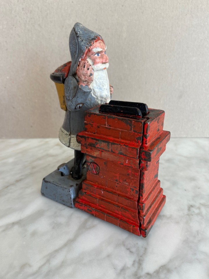 ANTIQUE CAST IRON SANTA CLAUS MECHANICAL BANK | eBay