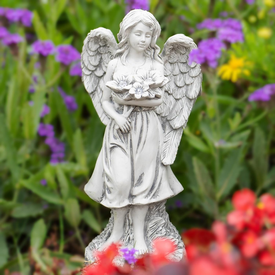 Outdoor Angel Decor,Solar Angel Statuedecor for Patio Lawn | eBay