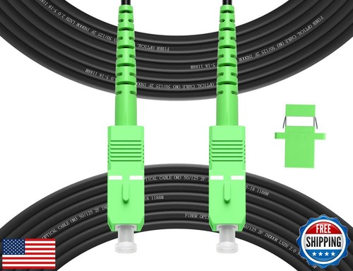 Fibergaga-15M(50ft) SC/APC to SC/APC Outdoor Fiber Optic Cable, Simplex ...