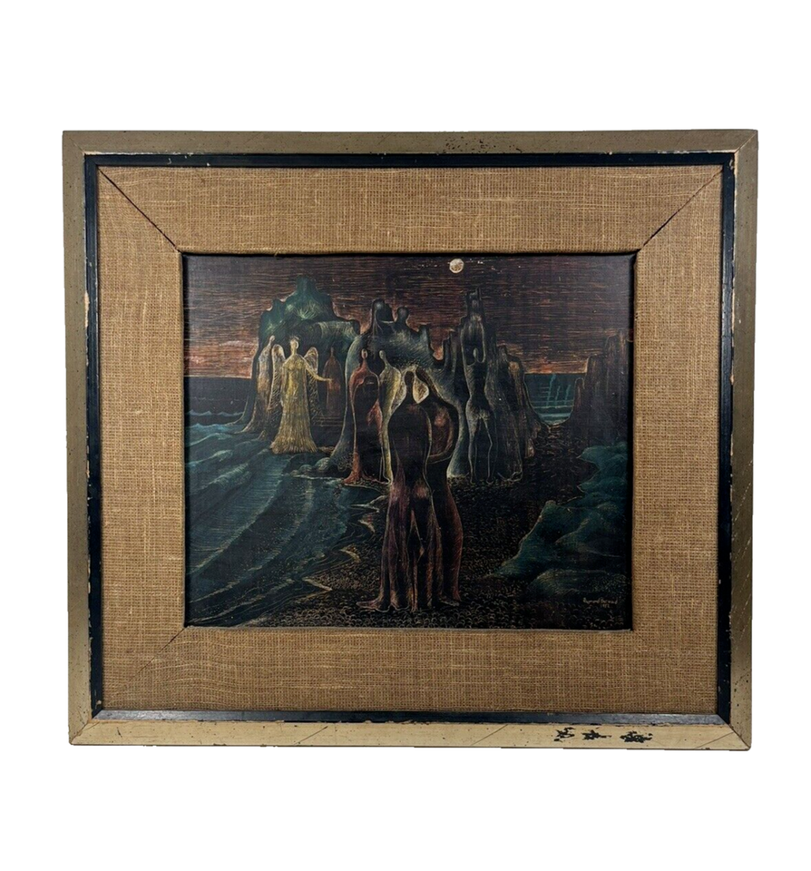 RAYMOND BROSSARD US ARMY MURALIST NEW YORK WPA ARTIST VINTAGE SCI FI ...