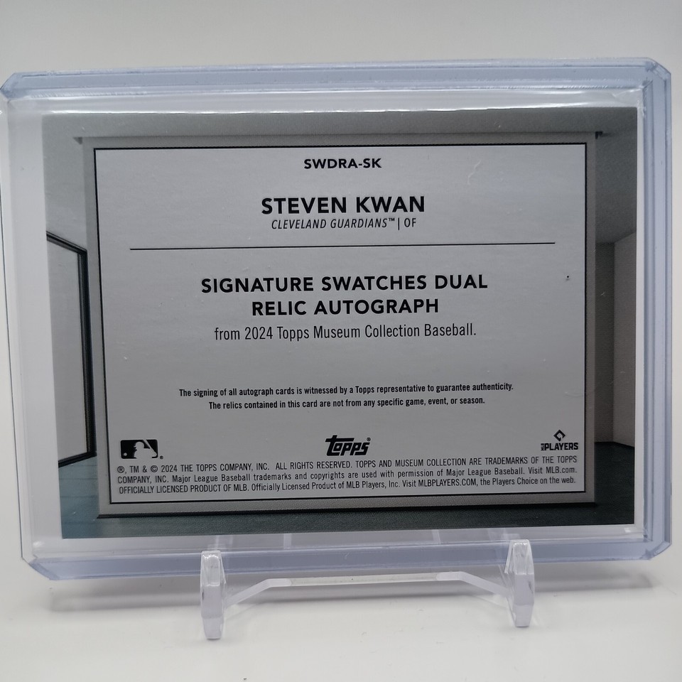 2024 Topps Museum Collection Steven Kwan Signature Swatches Dual Relic ...