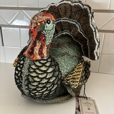 John Derian X Target 2024 Turkey Novelty Pillow Beaded Embellished ...