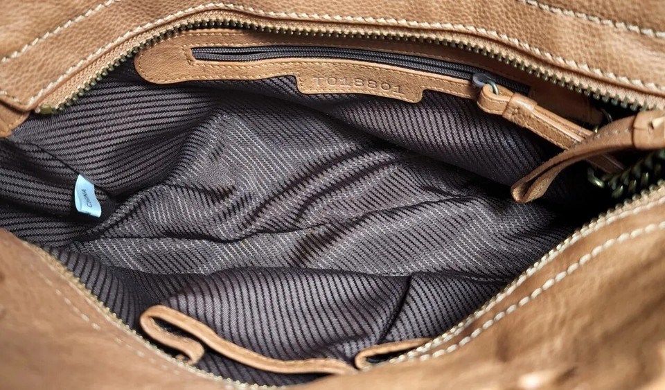 LOCKHEART CUT IT OUT CANDACE BROWN LEATHER LACE STUDDED HANDBAG W/COIN ...