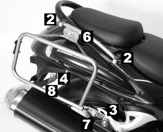 Suzuki GSX1300R Hayabusa Pannier Frames Lock-it - Black HEPCO & BECKER ...