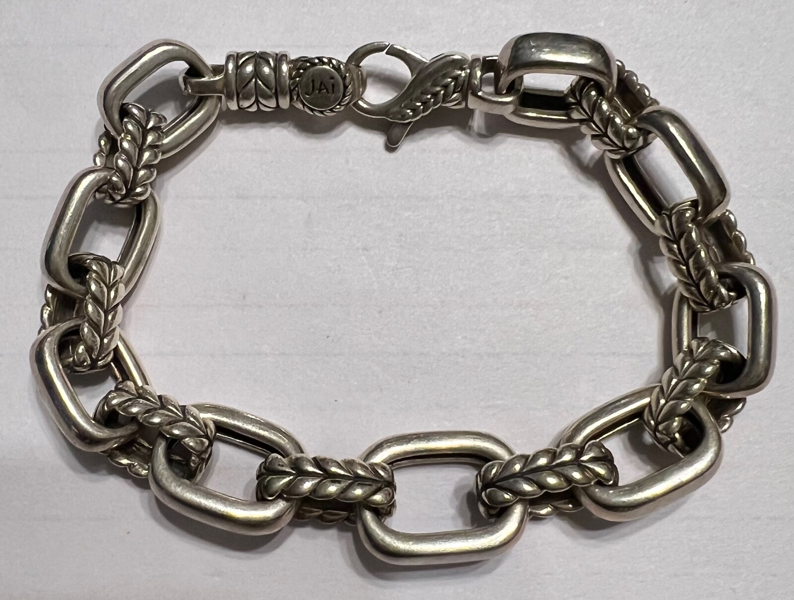 JAl Sterling Silver Bold Status Link XL Bracelet - Gem