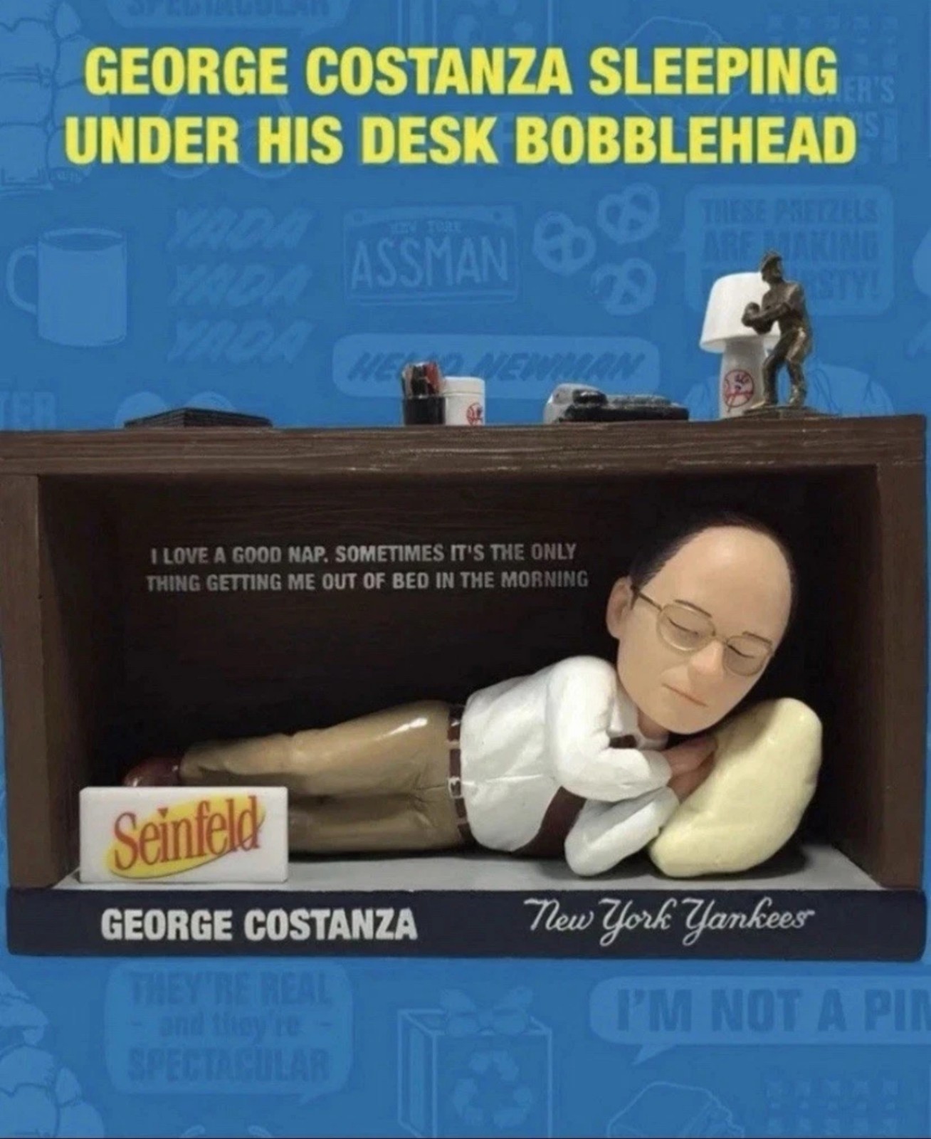 Yankees Seinfeld George Costanza Sleeping Under His Desk Bobblehead SGA ...