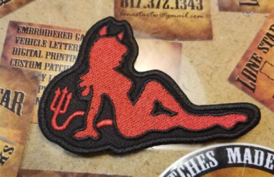 EMBROIDERED DEVIL GIRL PATCH (Please Read Ad) | eBay