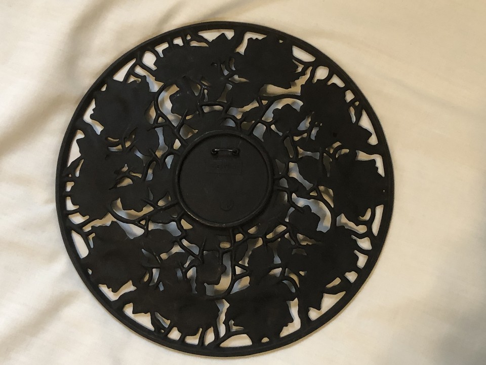 BUDERUS Filigree Black Wrought Iron Wall Plate Roses Floral Flowers ...
