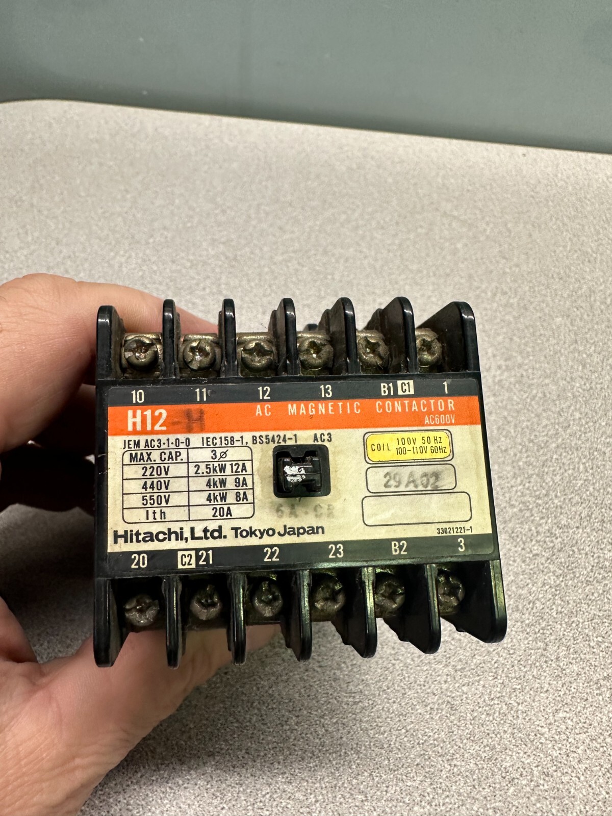 HITACHI H12-H AC MAGNETIC CONTACTOR.600 VAC. PRE-OWN.FREE SHIPPING. | eBay