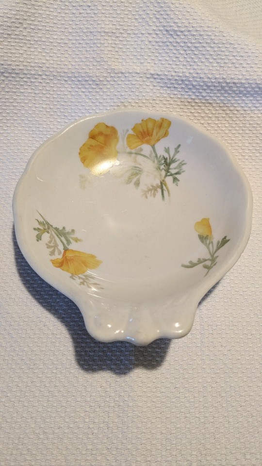 ATSF SANTA FE RR Railroad Syracuse China CALIFORNIA POPPY ONE DESSERT ...