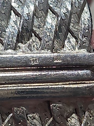 Stunning Statement Sterling Silver V Bib Mesh Necklace 1" Wide 16 ...