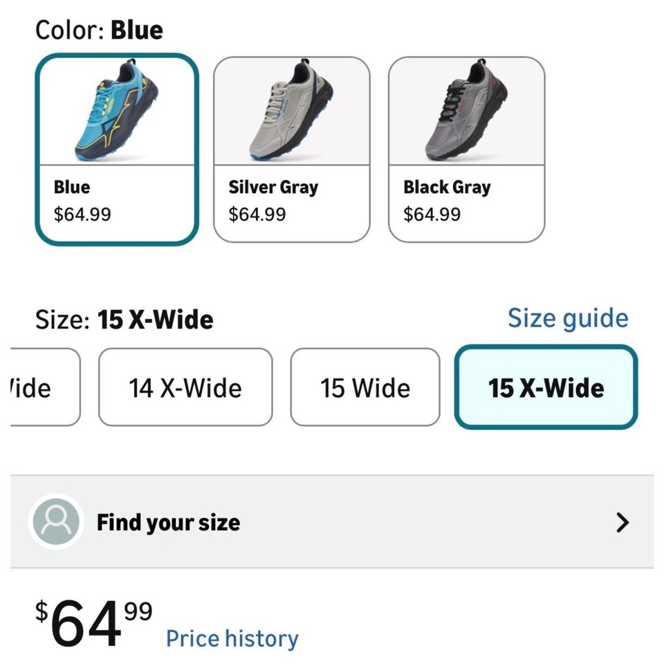 Men's FitVille Trail Running Shoes Size 15 Extra Wide | eBay