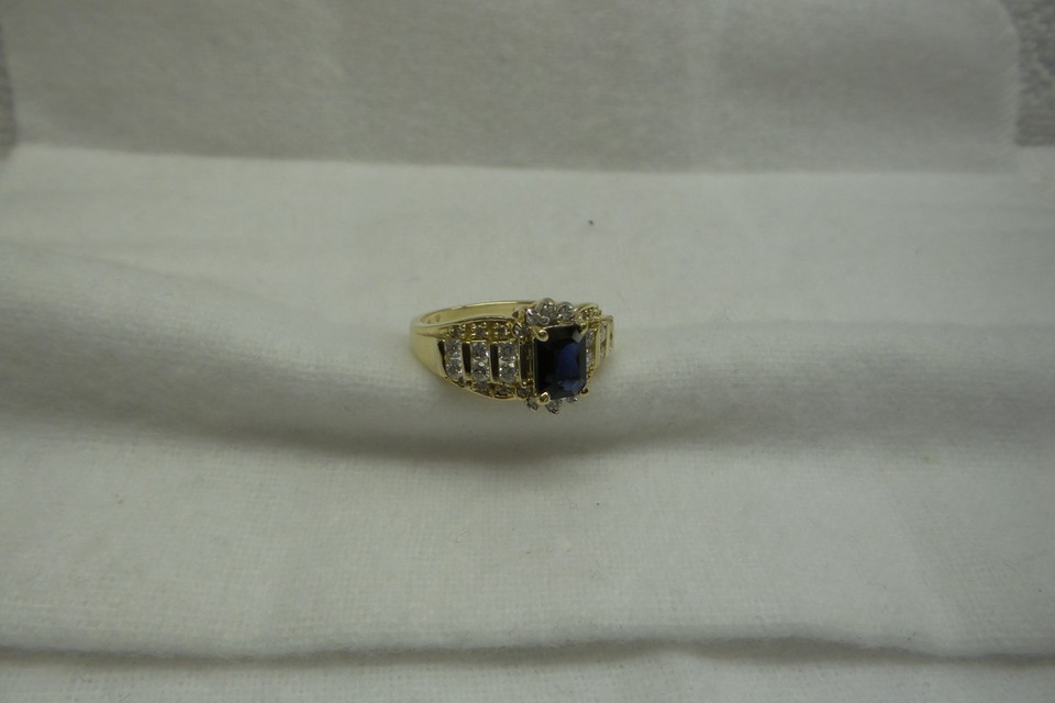 Estate 1960's14kt Cocktail Ring, Genuine 1.50cts. Sapphire, Natural ...