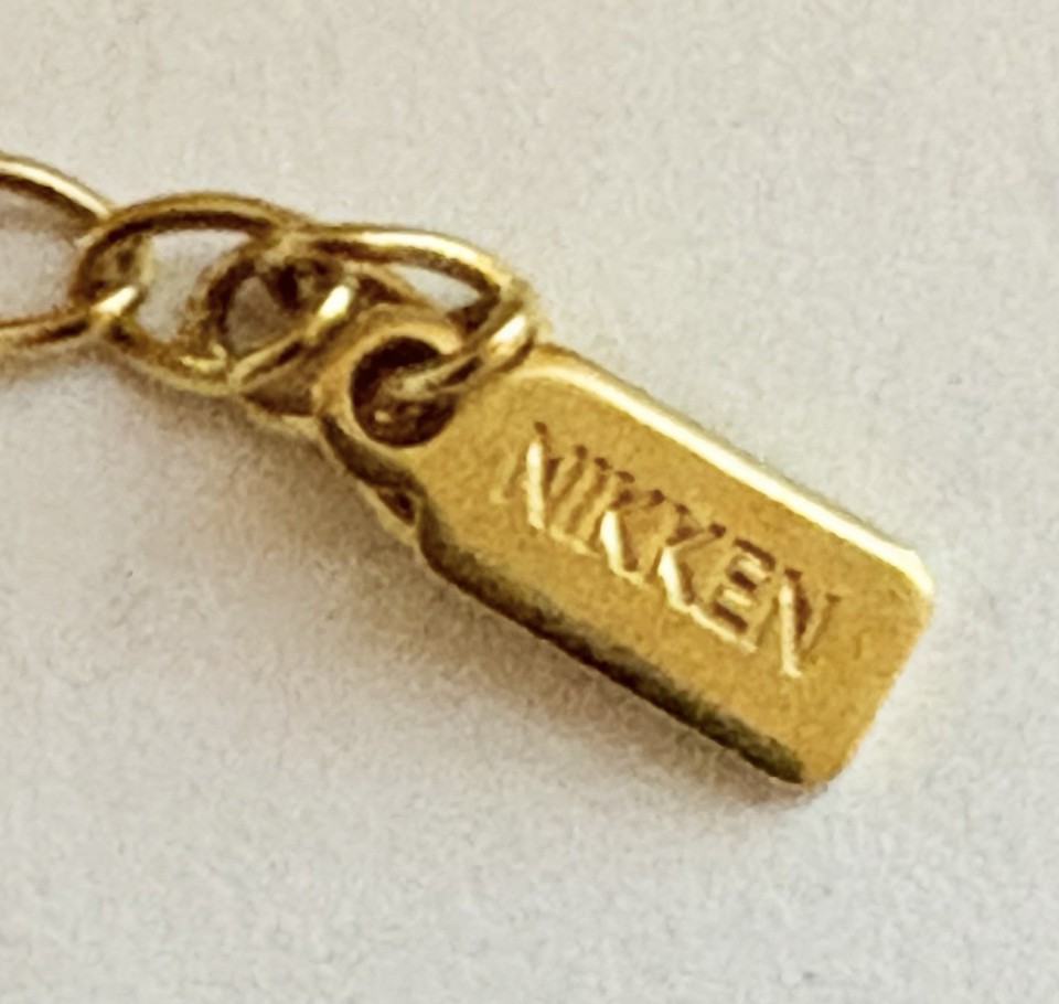 NIKKEN Diamond Cut Gold Tone Therapy Magnetic Abstract 19.75" Chain ...