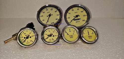 Smiths 52mm Kit Temp Oil Fuel Amp Gauge + Speedo 0-140MPH + 0-80 RPM ...