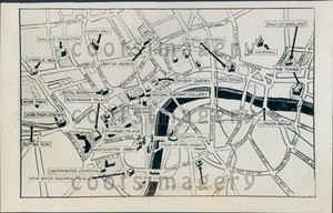 1939 Map of London Highlights 1930's England Press Photo | eBay