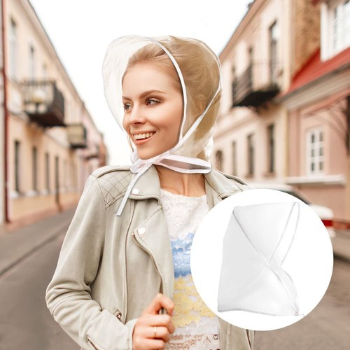 Plastic Hair Protector Hood Clear Rain Bonnet New Rain Hats Women ...
