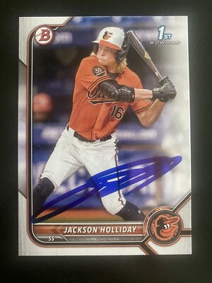 Jackson Holliday SIGNED 2022 First 1st Bowman Rookie Card | eBay