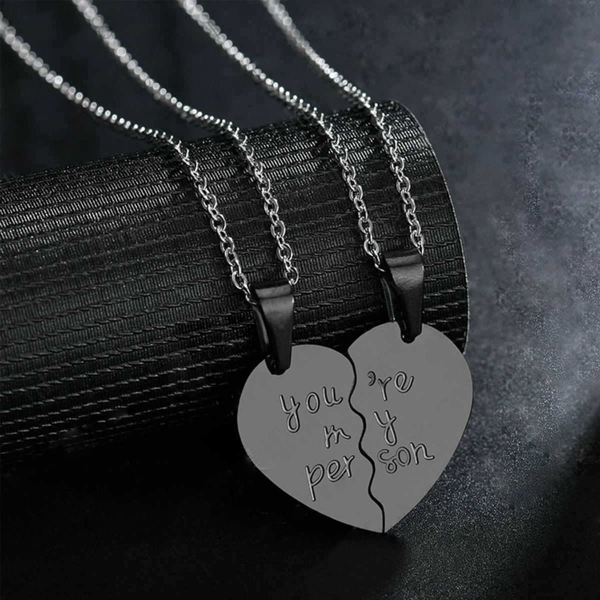 Necklace For Girlfriend And Boyfriend Half Hearts