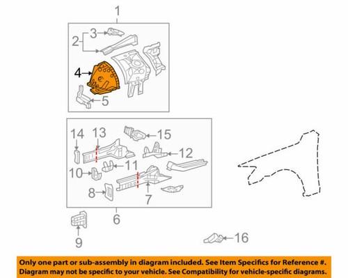53712-53030 Toyota Apron, front fender, front lh 5371253030, New ...