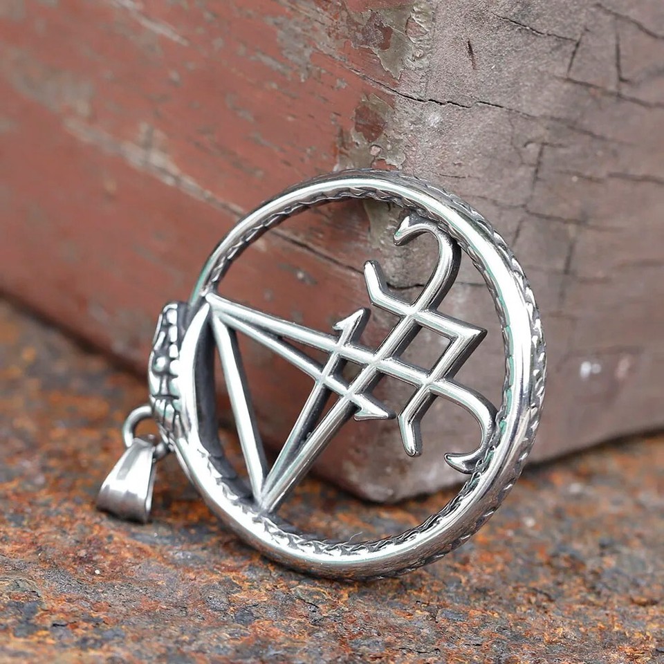 Stainless Steel Men's Necklace Snake Lucifer Satan Signet Amulet Punk ...