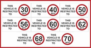 Vehicle Speed Restricted To (30MPH,40MPH,50MPH,56MPH,60MPH,62MPH,68MPH ...