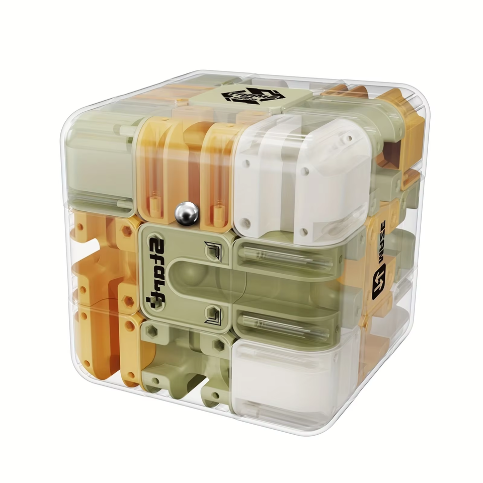 3D Maze Cube Puzzle - Six-Sided Transparent Magic Cube Brain Teaser ...