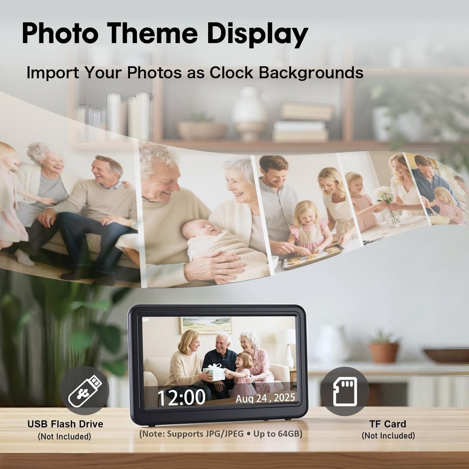 Raynic 7” Rechargeable Digital Calendar Clock, Dementia & Alzheimer ...