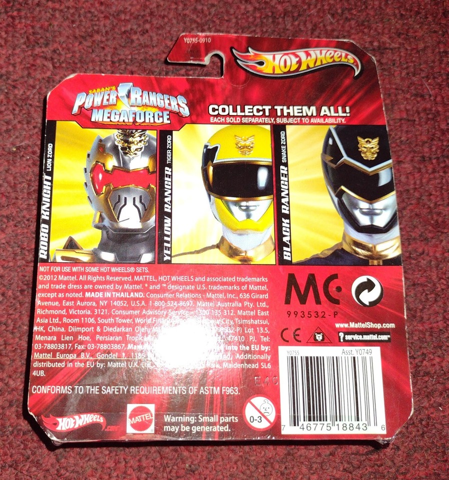 Mattel Hot Wheels Power Rangers MegaForce Robo Knight Lion Zord | eBay