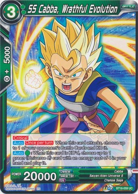 SS Cabba, Wrathful Evolution Uncommon Realm of the Gods Dragon Ball ...
