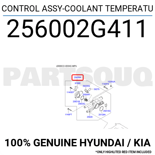 256002G411 Genuine Hyundai / KIA CONTROL ASSY-COOLANT TEMPERATU | eBay