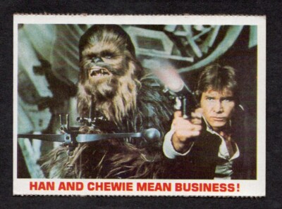 1980 Burger King Star Wars Card Han And Chewie Mean Business! EX-MT+ *a ...