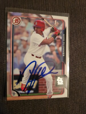 Nick Plummer Signed Autograph 2015 Bowman 1st St Louis Cardinals | eBay