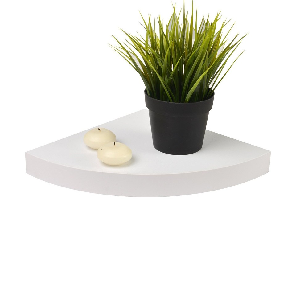 High Gloss Floating Corner Shelf Wall Mounted Storage Unit Shelving ...