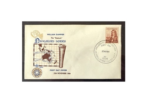 Aust Stamp FDC First Day Cover- 1964 Navigators - 5/- Dampier ROYAL ...
