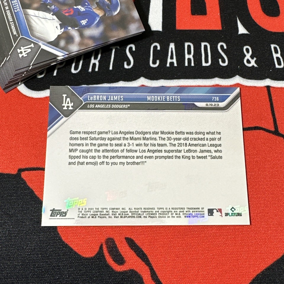 LEBRON JAMES MOOKIE BETTS 2023 Topps Now MLB Salute to Greatness #736 ...