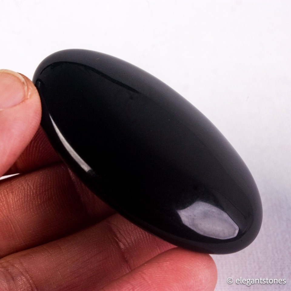 33g54mm Black Obsidian Palm Worry Stone Natural Crystal Quartz Healing ...