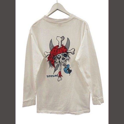 CASUALTY ZORLAC Pirates Skull Long Sleeve T-shirt M T Passhead White AA ...