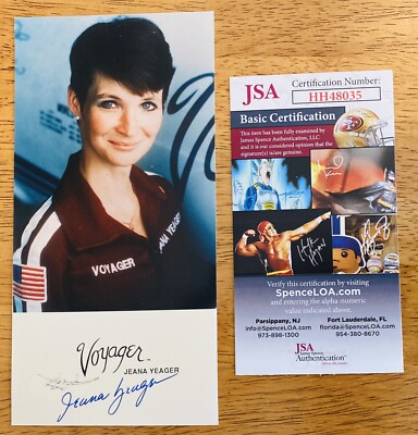 Jeana Yeager Signed Autographed 3.5 X 7 Photo JSA Certified Pilot Rutan ...