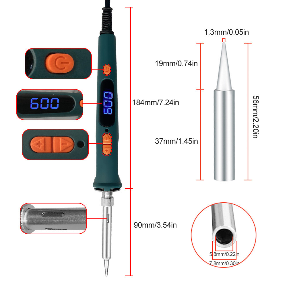 120W Soldering Iron Kit Electronics Welding Irons Solder Tools ...