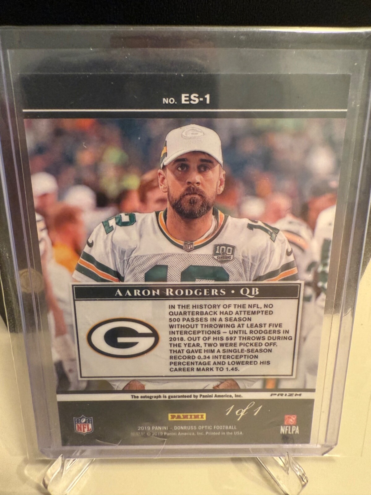 Aaron Rodgers AUTO 2019 Panini DONRUSS Optic ELITE Series GOLD Vinyl ...