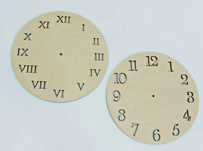 MDF Clock Face Craft Blank with Numbers cut out and center Hole Epoxy ...