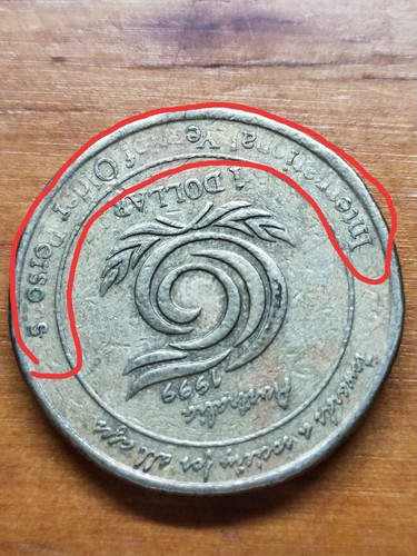 Rare DIE FILL ERROR 1999 International Year of Older Persons 1 One ...