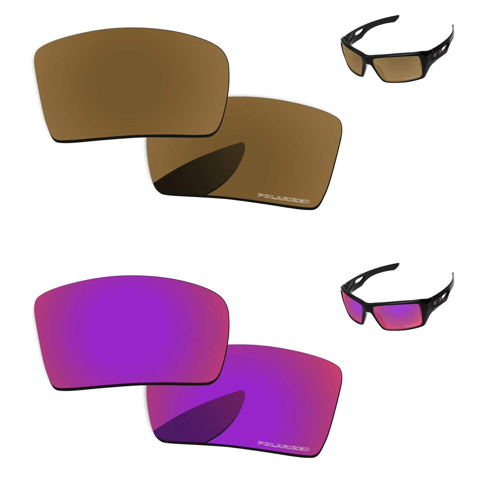 PapaViva POLARIZED ETCHED Replacement Lenses For-Oakley Eyepatch 2 ...